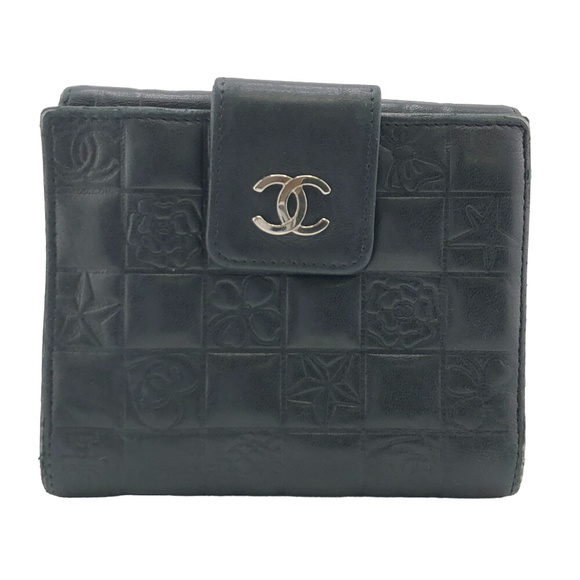 CHANEL | Bags | Chanel Icon Line Coco Mark Bifold Wallet Black | Poshmark